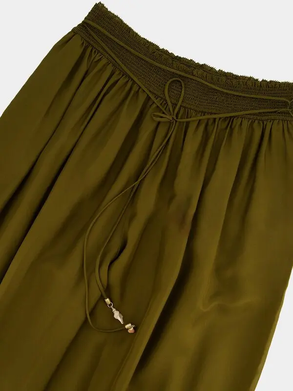Zimmermann Olive Mahon Silk Harem Pants - Green
