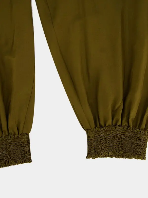 Zimmermann Olive Mahon Silk Harem Pants - Green