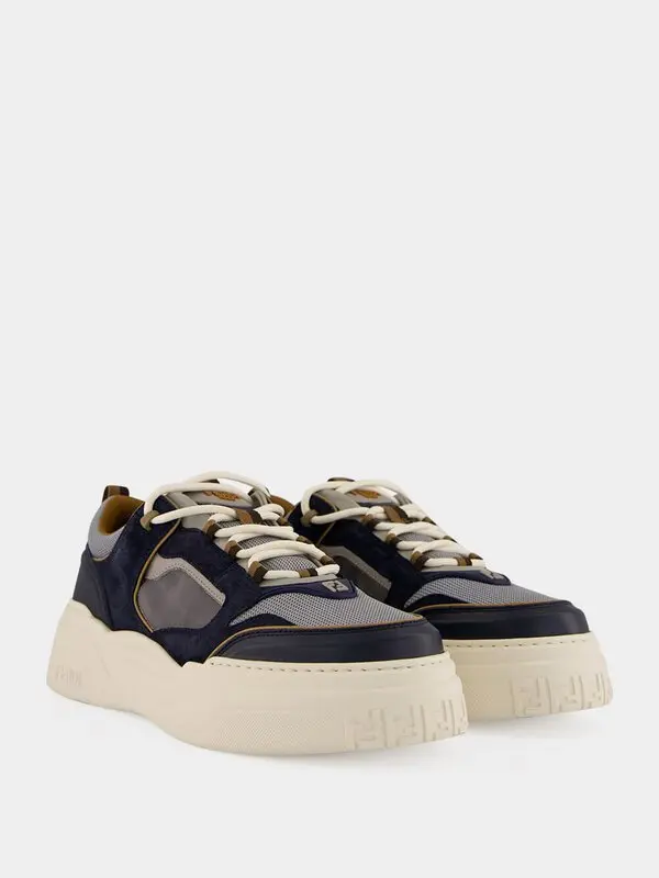 Fendi Force Technical Fabric And Suede Trainers