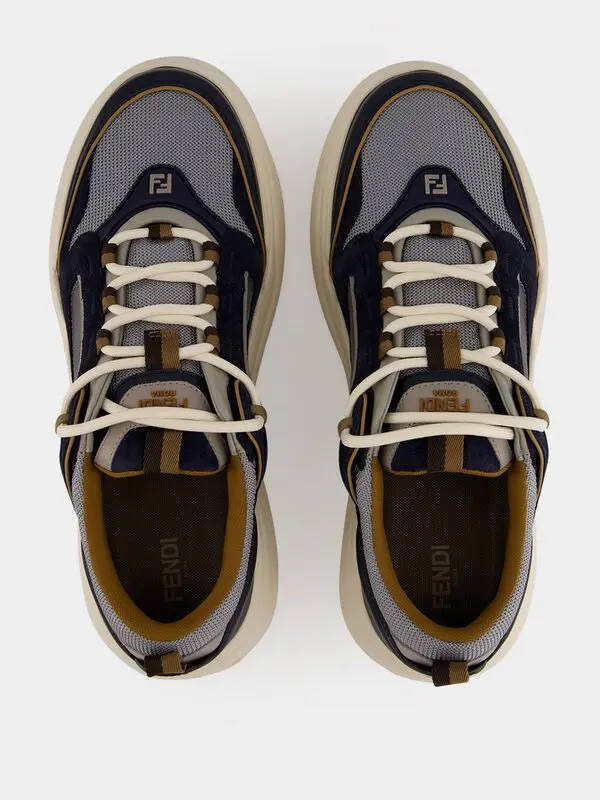 Fendi Force Technical Fabric And Suede Trainers