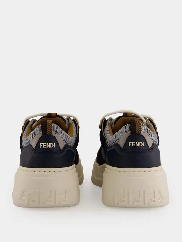 Fendi Force Technical Fabric And Suede Trainers