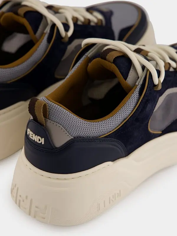 Fendi Force Technical Fabric And Suede Trainers