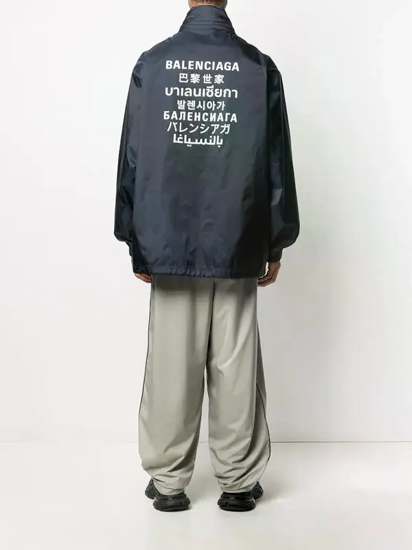 Balenciaga Multi Language Logo Rain Jacket
