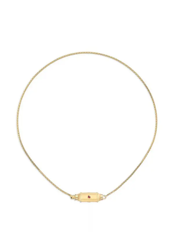 MARIE LICHTENBERG Micro Coco Ruby Locket Necklace - Gold