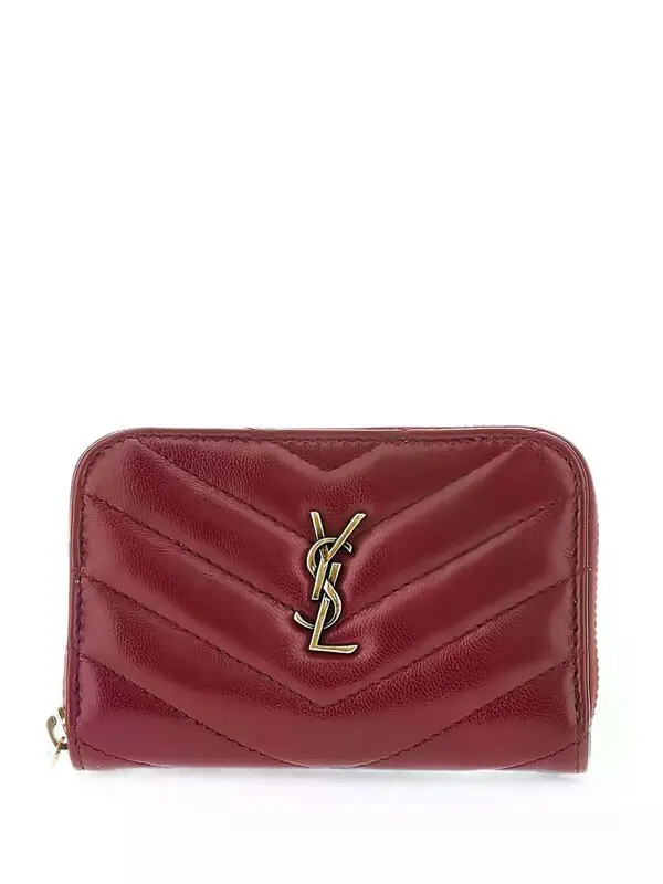 Saint Laurent Cassandre Quilted Wallet - Red