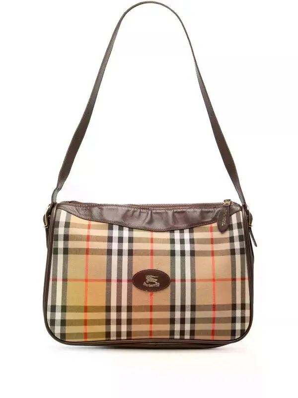Burberry Haymarket Check Canvas Shoulder Bag - Neutrals