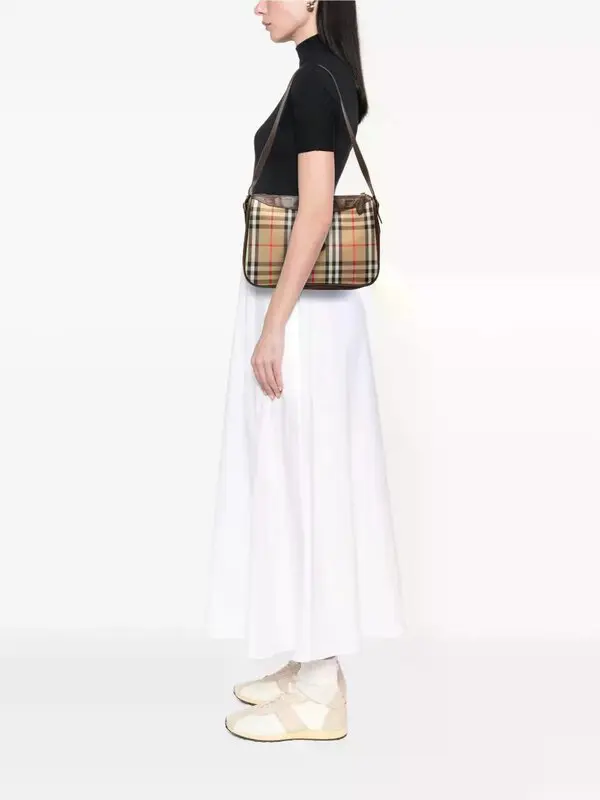 Burberry Haymarket Check Canvas Shoulder Bag