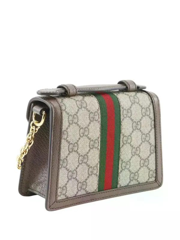 Gucci Ophidia Gg Supreme Web Small Top Handle Bag - Neutrals