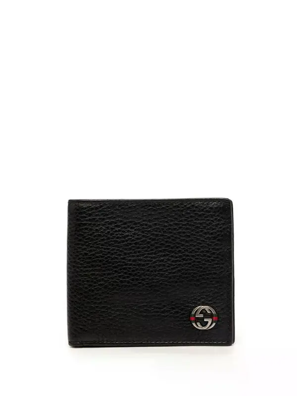 Gucci 2000-2015 Calfskin Web Interlocking G Bifold Wallet Small Wallets - Black