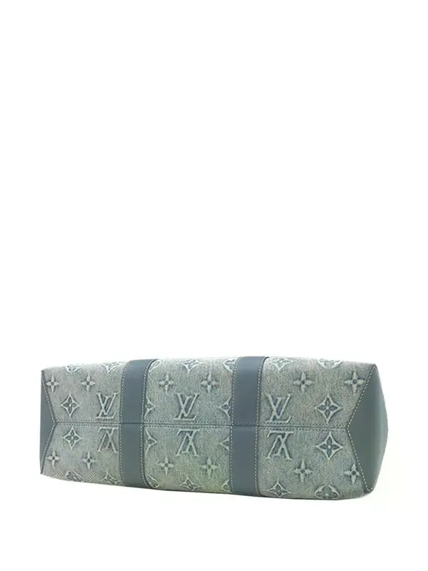 LOUIS VUITTON Monogram Washed Denim Weekend Tote - Blue