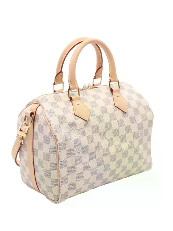 LOUIS VUITTON Damier Azur Speedy Bandouliere 25 Satchel - White