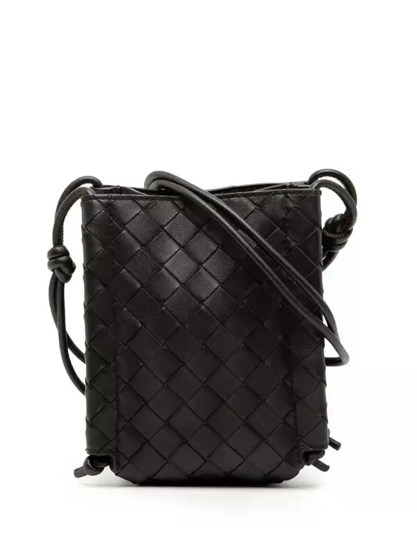 Bottega Veneta Mini Nappa Intrecciato The Knot Crossbody Bag - Brown