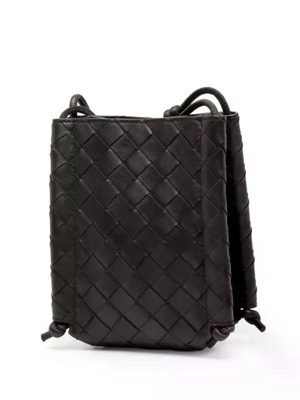 Bottega Veneta Mini Nappa Intrecciato The Knot Crossbody Bag - Brown