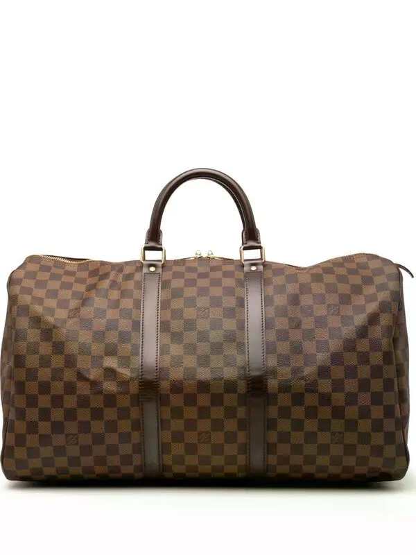 LOUIS VUITTON Damier Ebene Keepall 50 Travel Bag