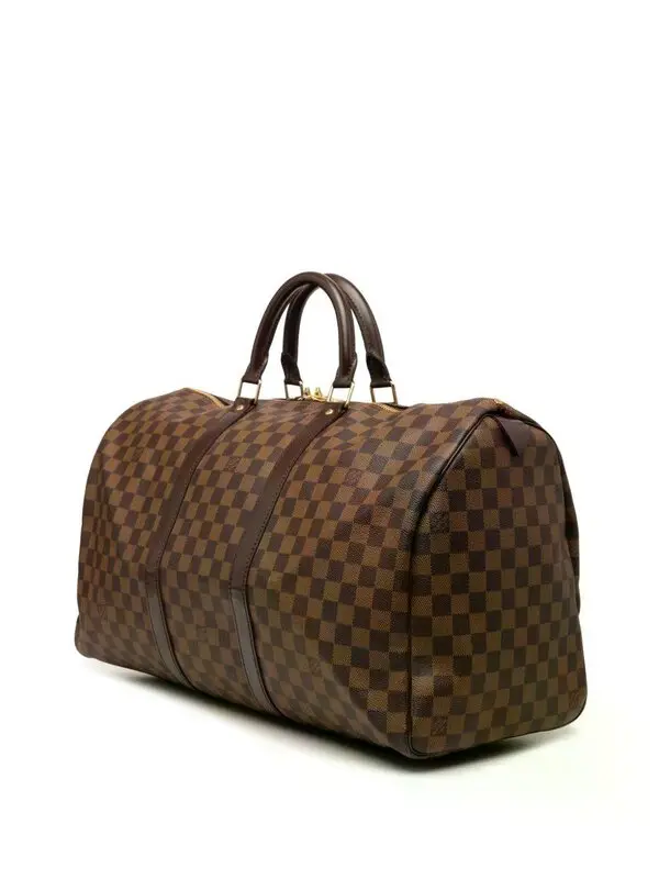 LOUIS VUITTON Damier Ebene Keepall 50 Travel Bag