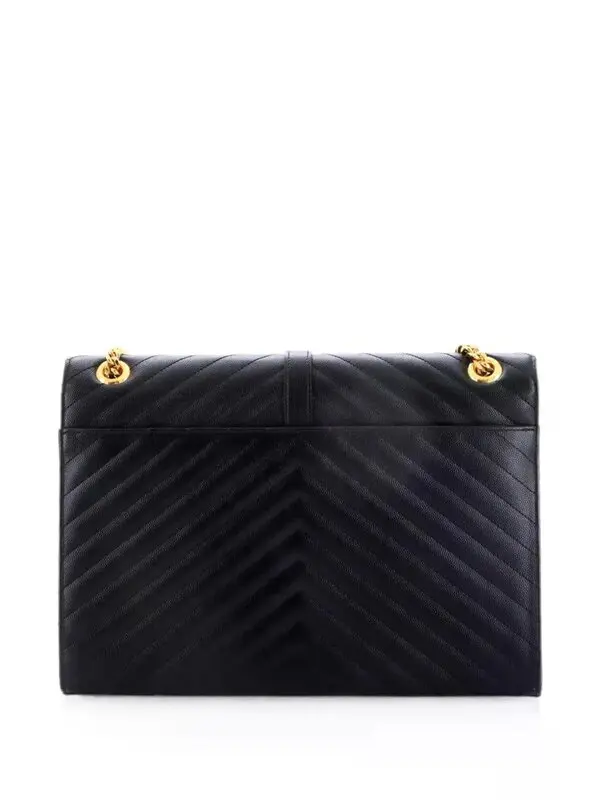 Saint Laurent Classic Monogram Envelope Satchel Shoulder Bag - Black