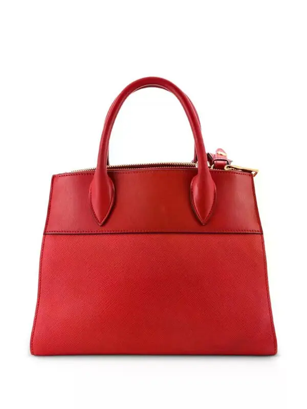 Prada Paradigme Tote Saffiano With City Calf Small Satchel - Red
