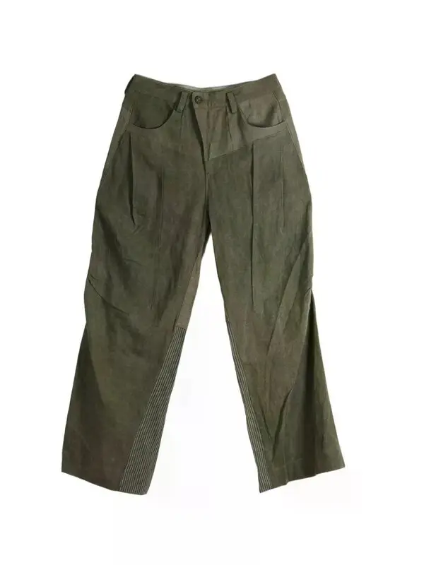ZIGGY CHEN Articulated Flap Pinstriped Trousers