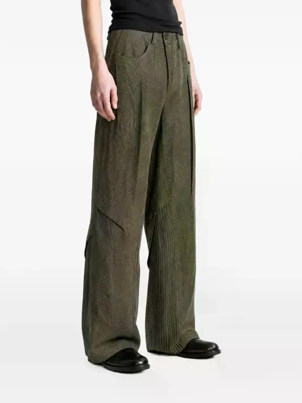ZIGGY CHEN Articulated Flap Pinstriped Trousers