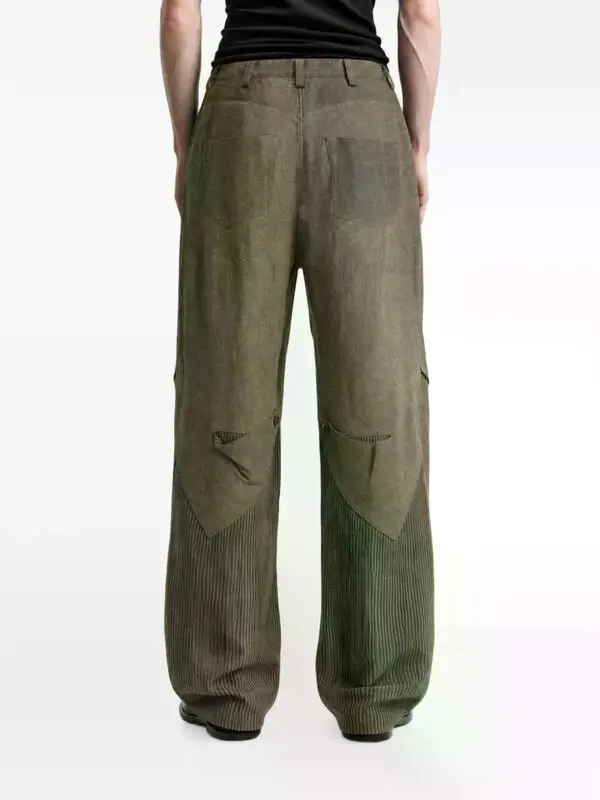 ZIGGY CHEN Articulated Flap Pinstriped Trousers