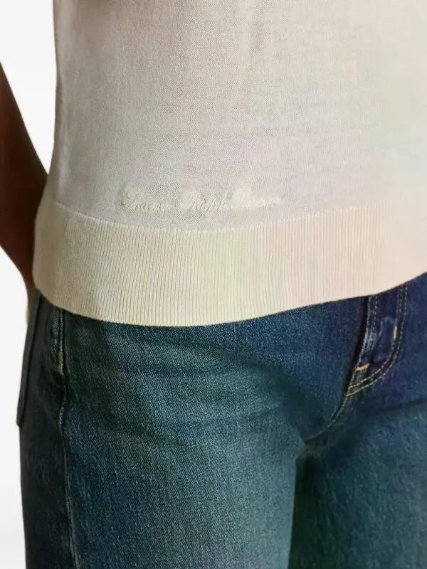 Ralph Lauren Embroidered Short-sleeve Sweater