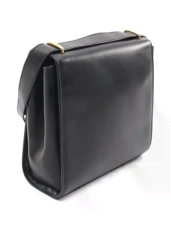 Bottega Veneta The Clip Leather Crossbody Bag - Black