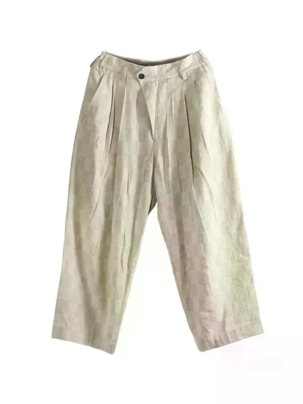ZIGGY CHEN Check-pattern Pleated Trousers