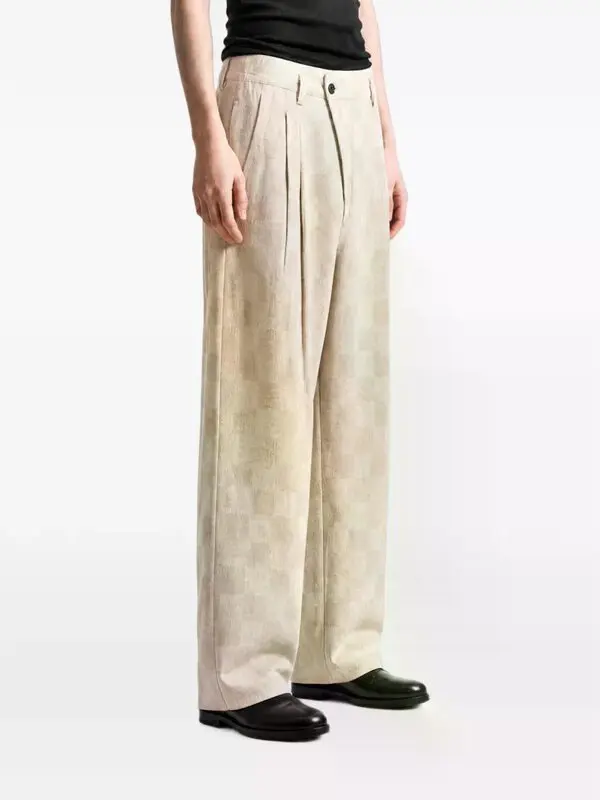ZIGGY CHEN Check-pattern Pleated Trousers