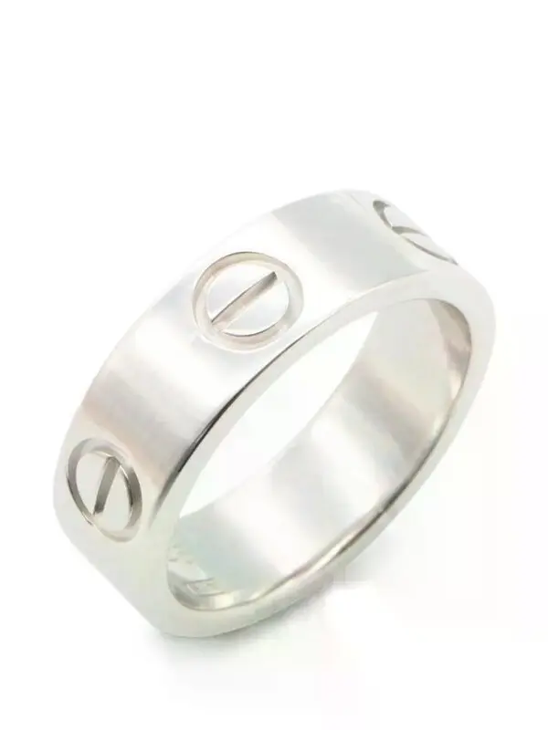 Cartier Love Screw-detail Ring In White Gold - Silver
