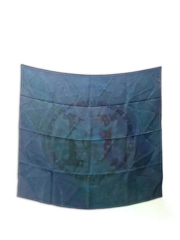Hermès 2010s C'est La Fete Silk Scarf - Blue