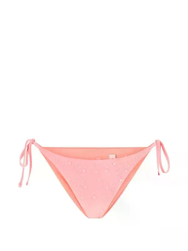 Guess Rhinestone Embellished Side-tie Bikini Bottoms - Pink