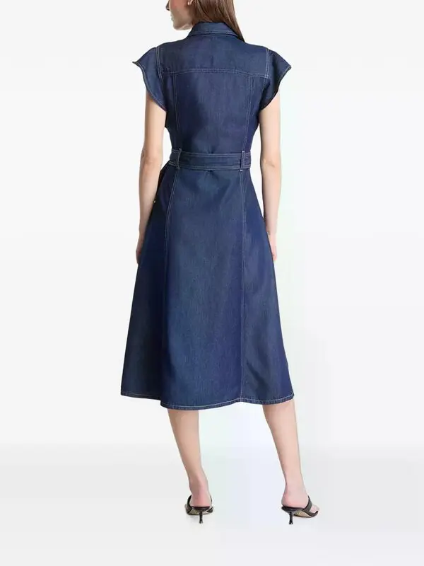 Tommy Hilfiger Ruffled Belted Midi Dress