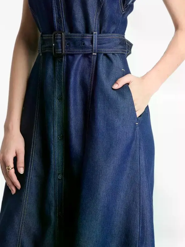 Tommy Hilfiger Ruffled Belted Midi Dress
