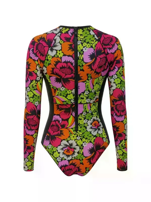 Rip Curl Mirage Long Sleeve Floral Print Swimsuit - Black