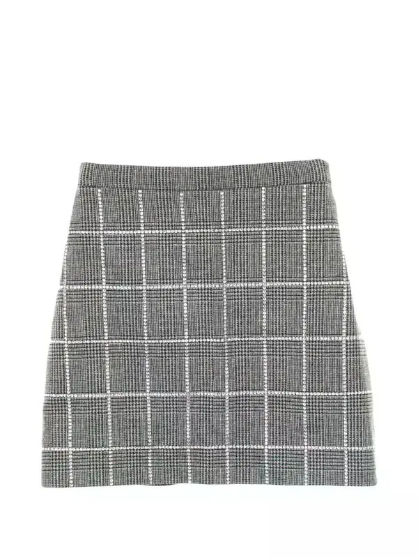 Miu Miu Rhinestone-embellished Plaid Mini Skirt