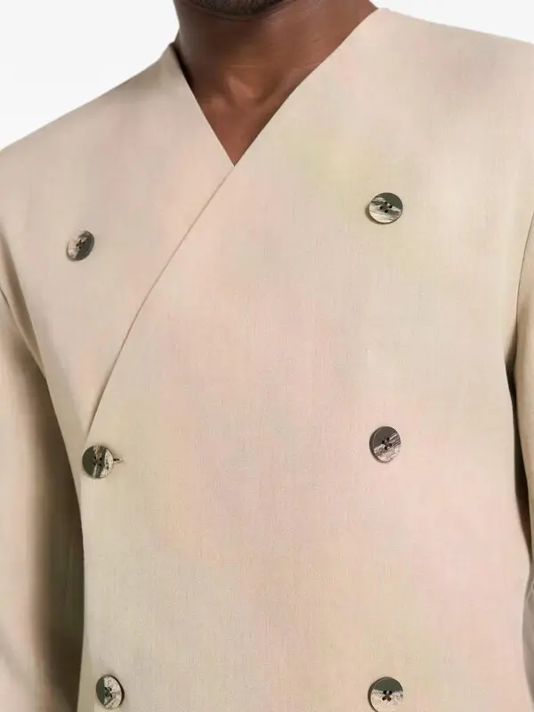 Manière De Voir Timeo Tailored Kimono Blazer Beige