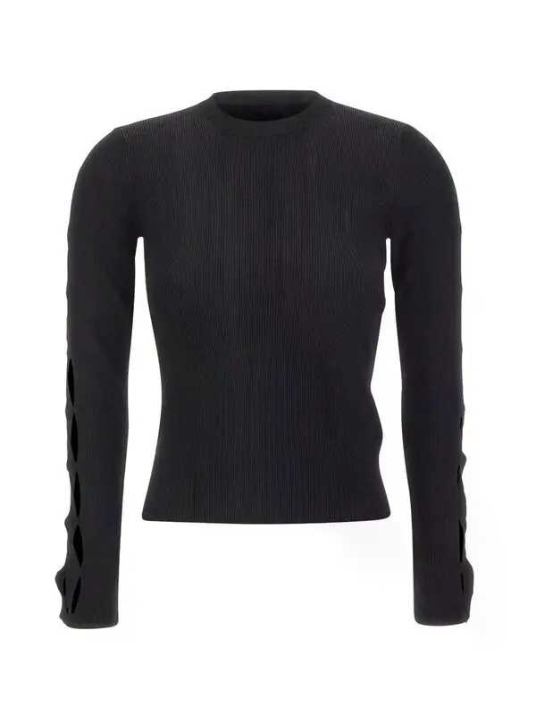 KAOS Ribbed Texture Braided-sleeve Sweater