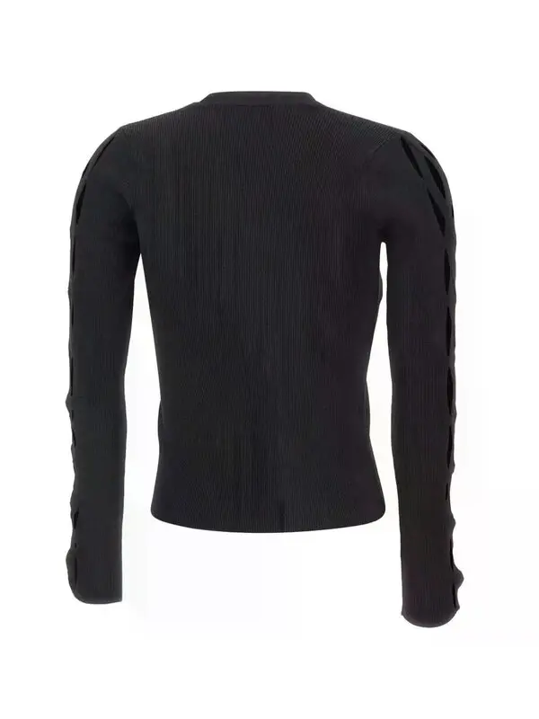 KAOS Ribbed Texture Braided-sleeve Sweater