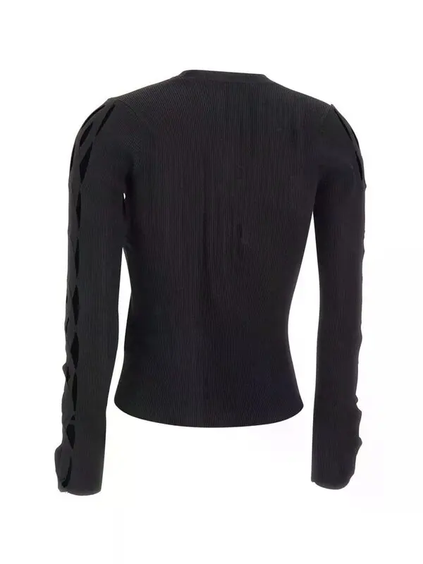 KAOS Ribbed Texture Braided-sleeve Sweater