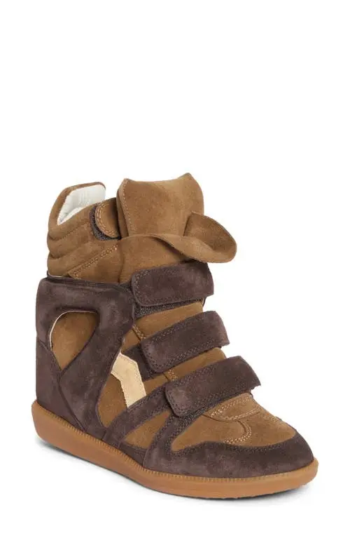 Isabel Marant Étoile Bekett Wedge High Top Sneaker - Chocolate/sand Brown