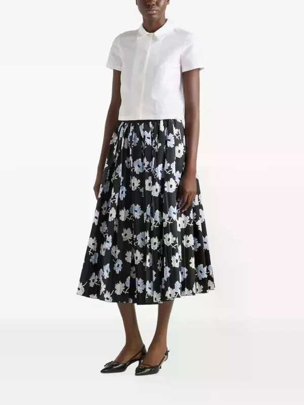 Prada Pleated Poplin Skirt