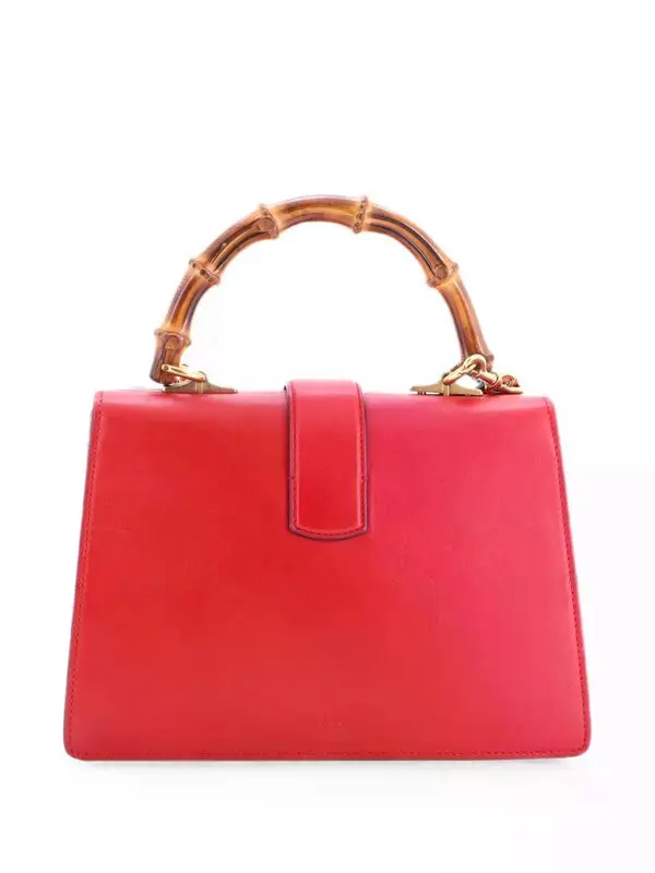 Gucci Dionysus Bamboo Top Handle Bag Leather Medium Satchel - Red