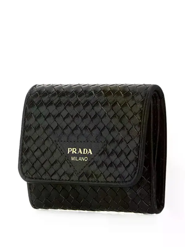 Prada Woven-design Foldover Wallet