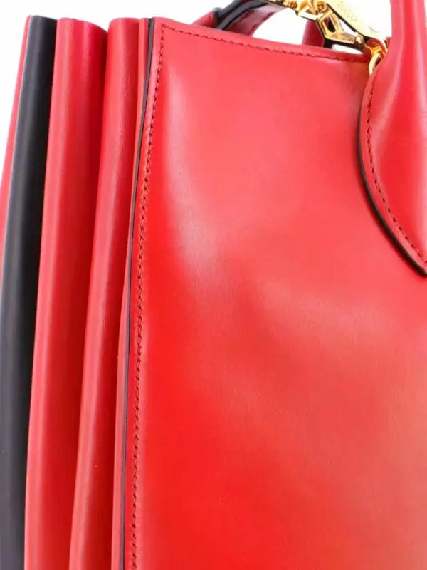 Prada Soft Bibliotheque Medium Calfskin Tote Bag - Red