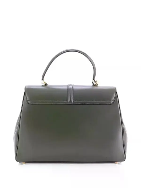 Celine 16 Top Handle Bag In Smooth Calfskin - Green