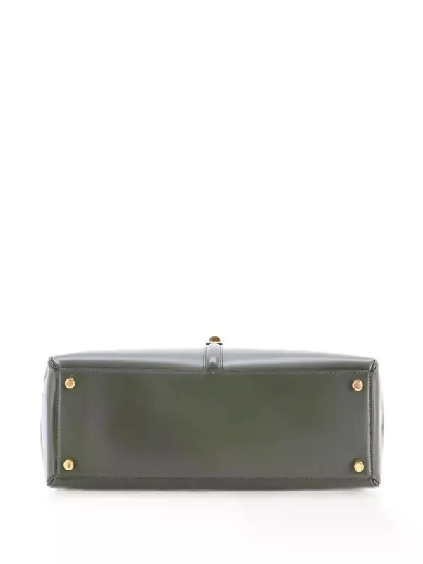 Celine 16 Top Handle Bag In Smooth Calfskin - Green