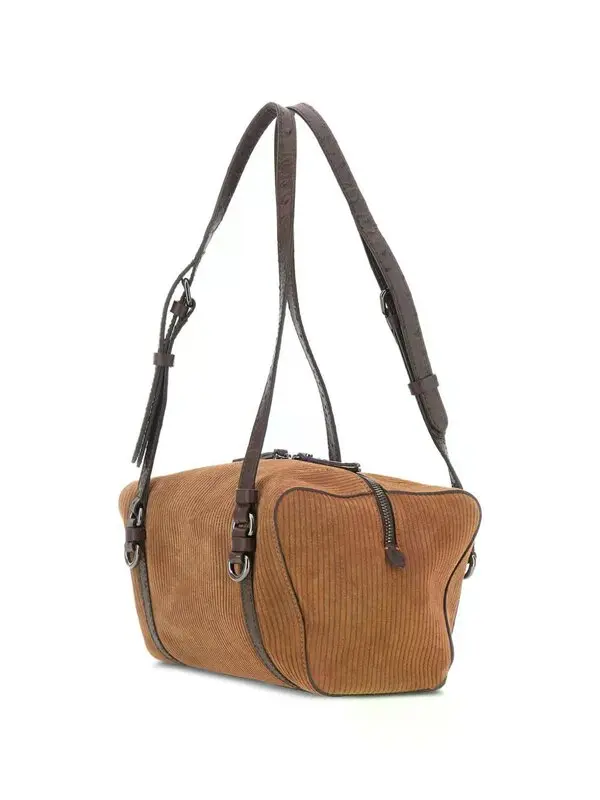 GIANNI CHIARINI Terry Ribbed Shoulder Bag - Brown