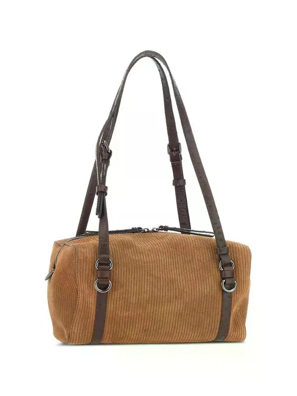 GIANNI CHIARINI Terry Ribbed Shoulder Bag - Brown