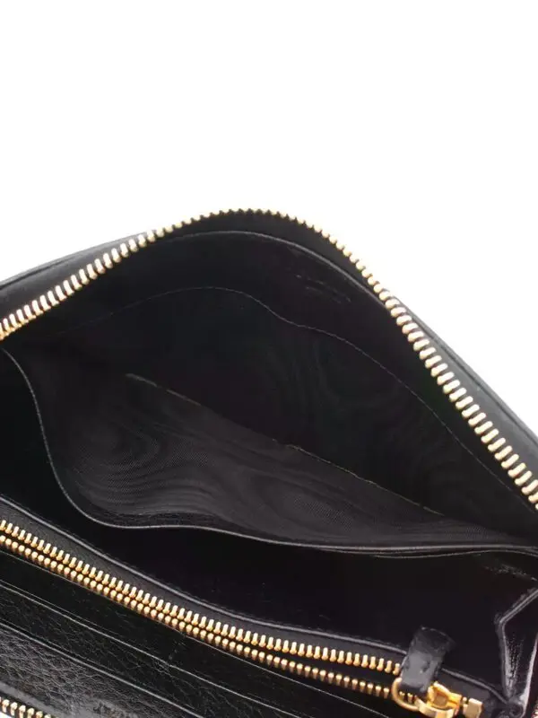 Prada 2000s Cervo Antic Zip-around Wallet - Black