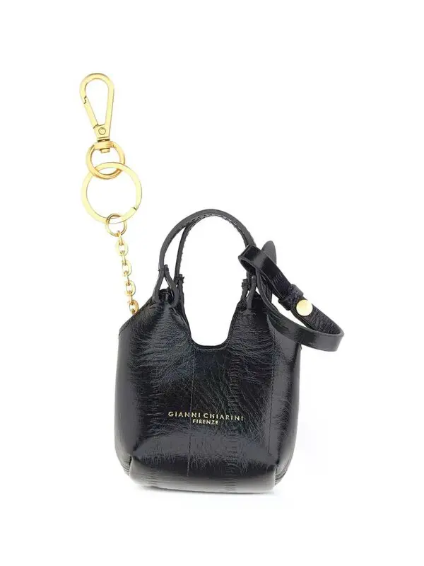 GIANNI CHIARINI Dua Leather Keyring - Black